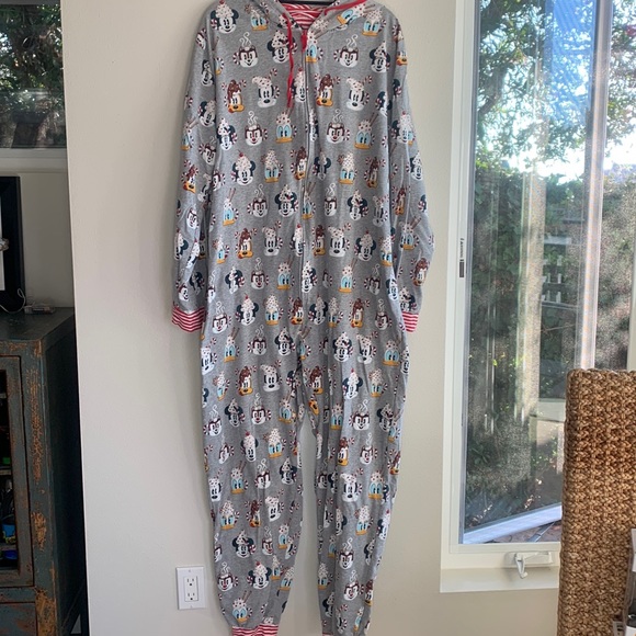 Disney | Intimates & Sleepwear | Disney Adult Christmas Hooded Onesie ...